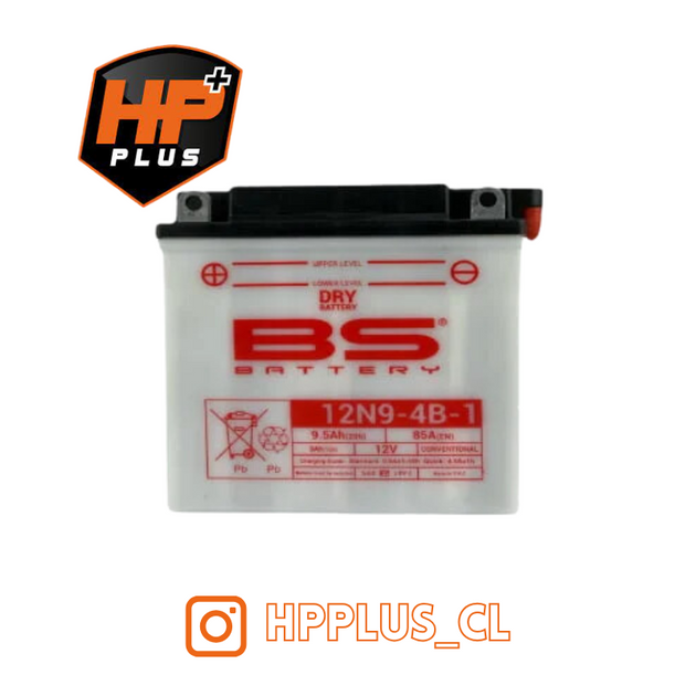 BATERIA BS 12N9-4B-1 DRY 12V 9AH ( Acido Pack ) – HP PLUS